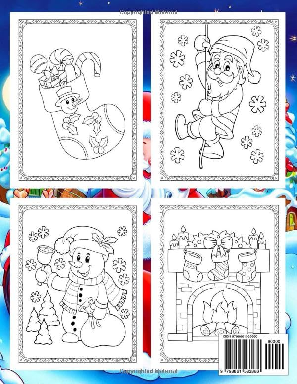 Christmas Coloring Book For Kids: This Coloring Book Including ...