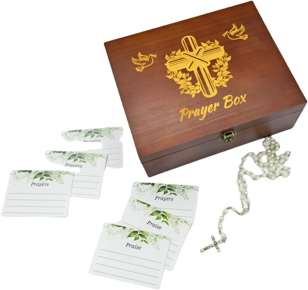 Amazon.com: NULAOBA Wooden Prayer Box for Women Prayer Boxes with Cards ...