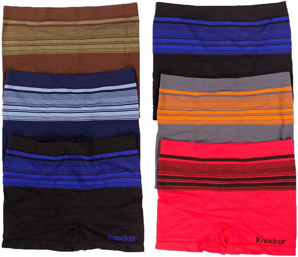 Knocker Mens 6pk Seamless Athletic Compression Boxer Briefs Shorts ...