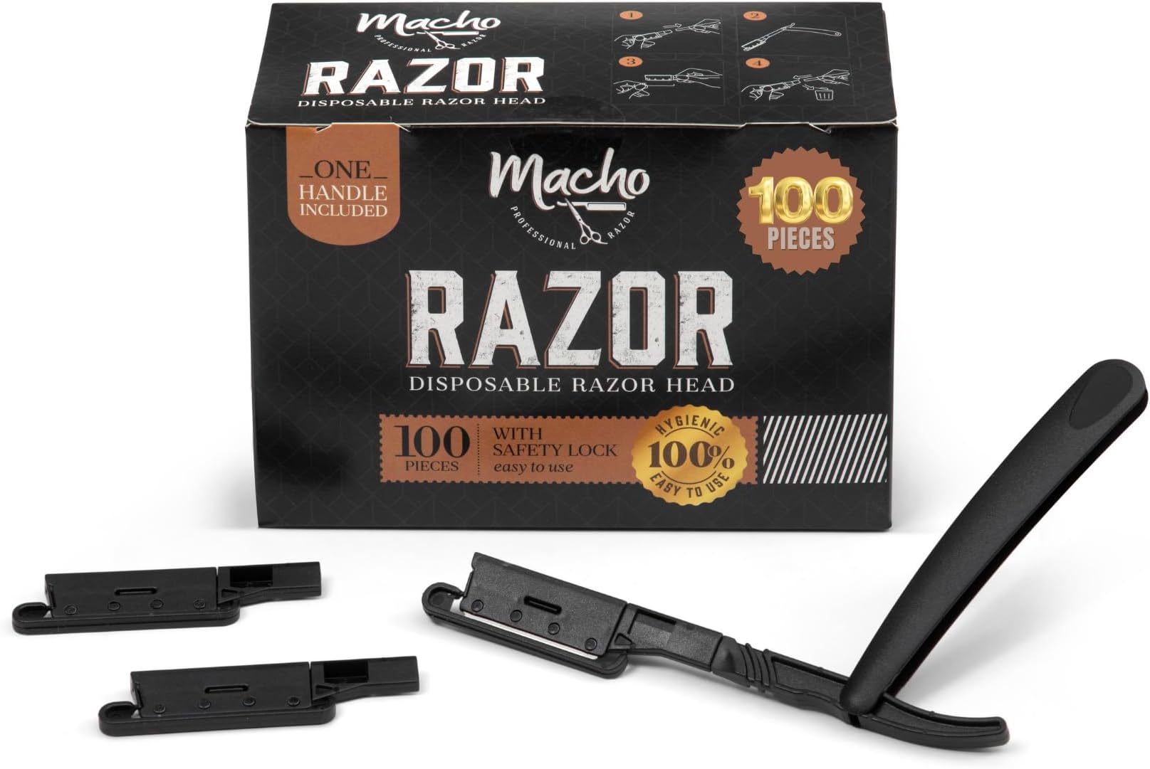 Amazon.com: 50 disposable razor blades male barber straight blade Beard ...