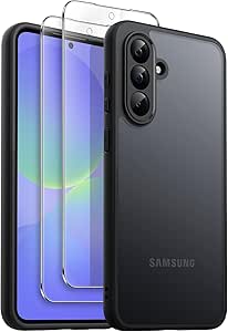 JETech 3 in 1 Matte Case for Samsung Galaxy A36 5G with 2-Pack Tempered Glass Screen Protector ...