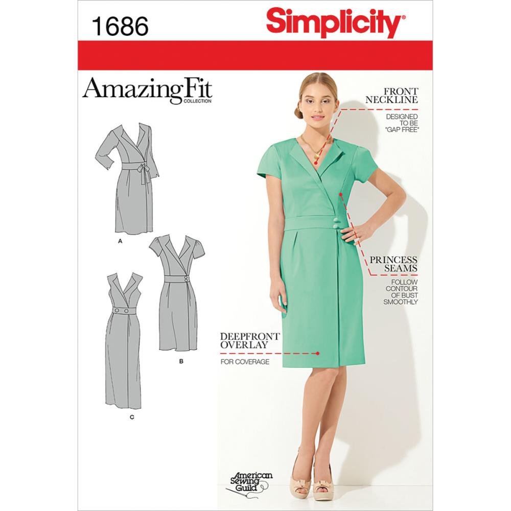 Amazon.com: Simplicity Amazing Fit Pattern 1686 Misses Miss Petite ...