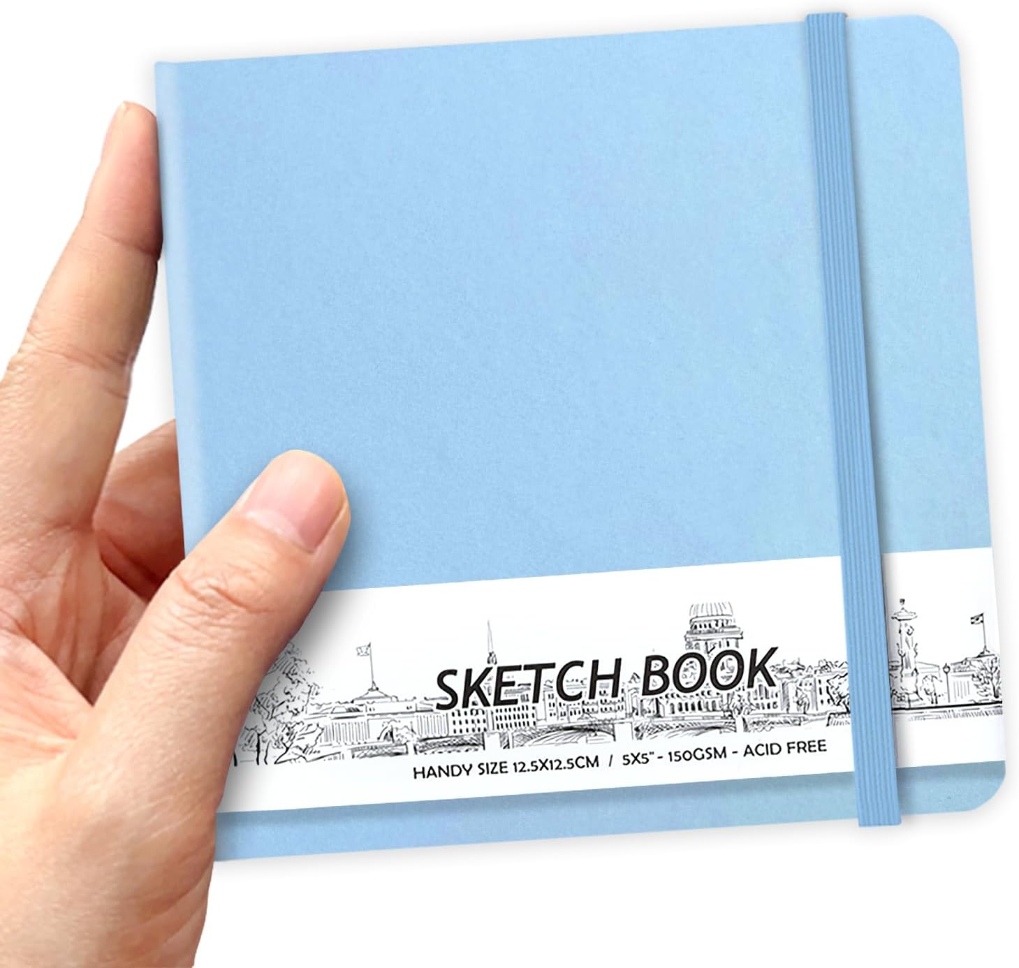 Amazon.com: 5" x 5" Square Handy Pocket Hardcover PU Leather Sketchbook ...