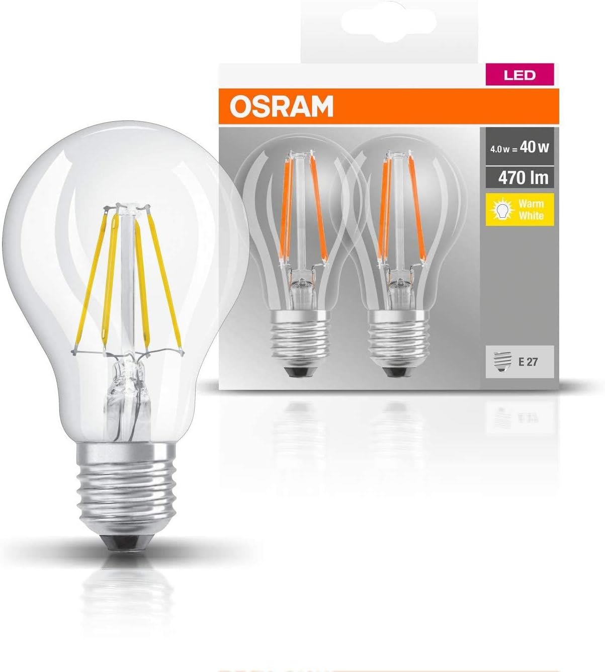 OSRAM LED BASE CLASSIC A / LED lamp, classic bulb shape, in filament ...