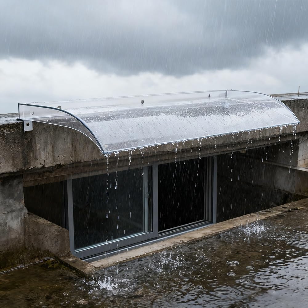 Basement Window Well Covers,Transparent Awnings Upgraded Heavy Duty ...