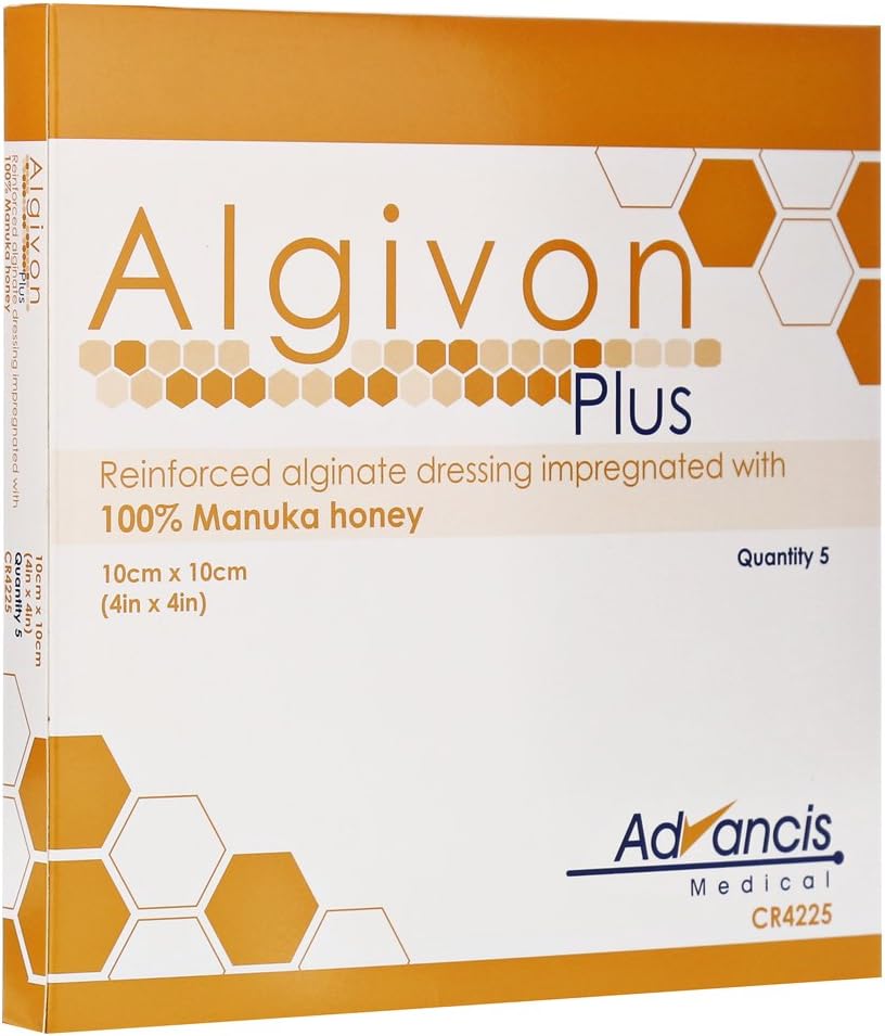 Algivon Plus Honey Alginate Wound Dressing 10 x 10 cm Pack of 5 ...