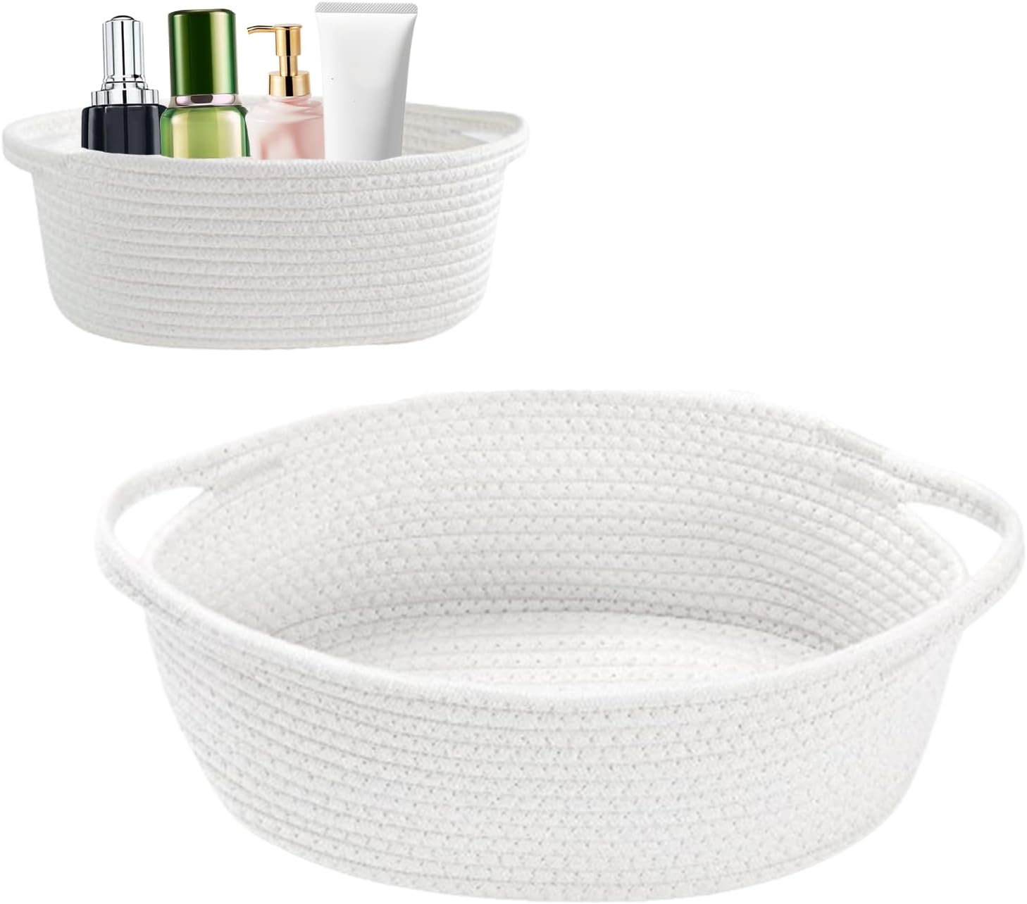 Amazon.com: ABenkle Small White Basket, Soft Woven Storage Bins Baskets ...