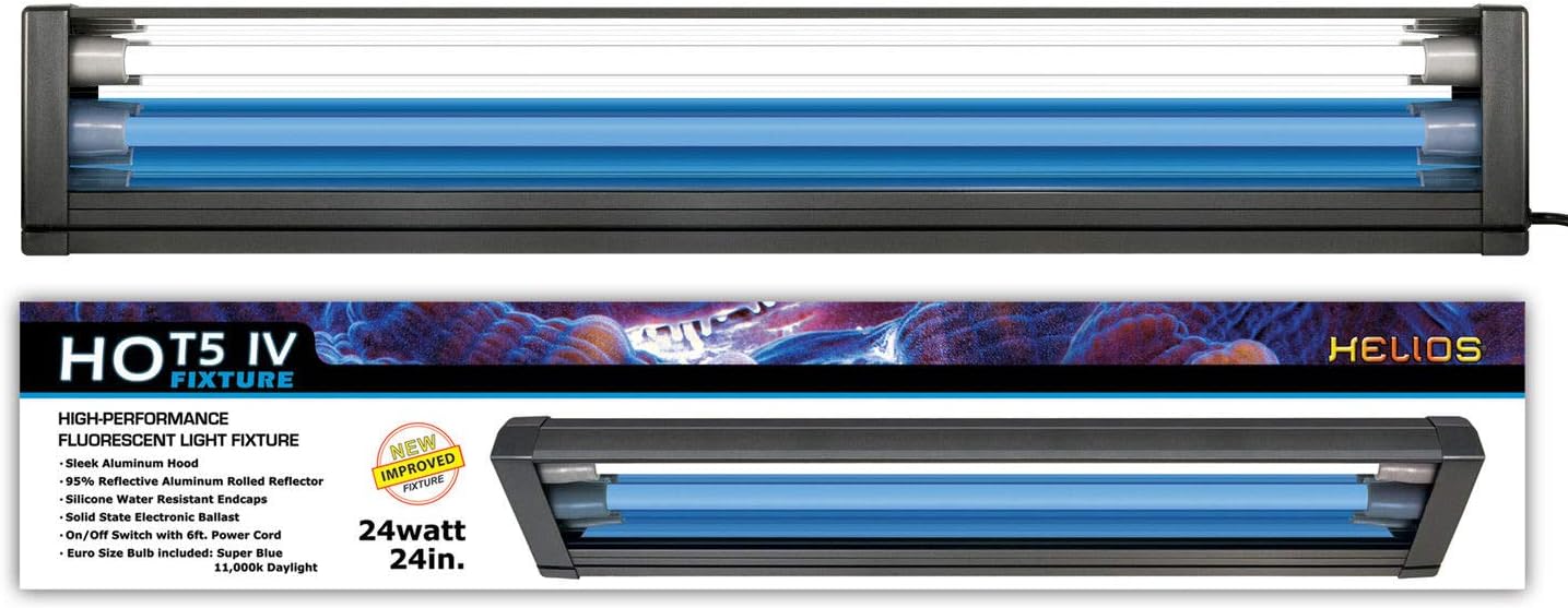 Amazon.com : Helios HO T5 Dual Aquarium Light Fixture & 2X HO T5 Lamps ...