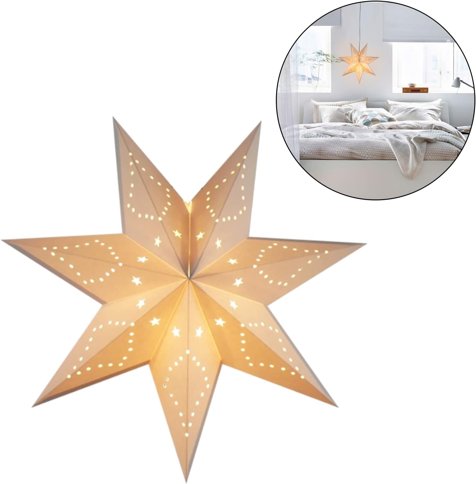 Moravian Star Clear Glass Antique Brass Ceiling Light Shade Pendant ...