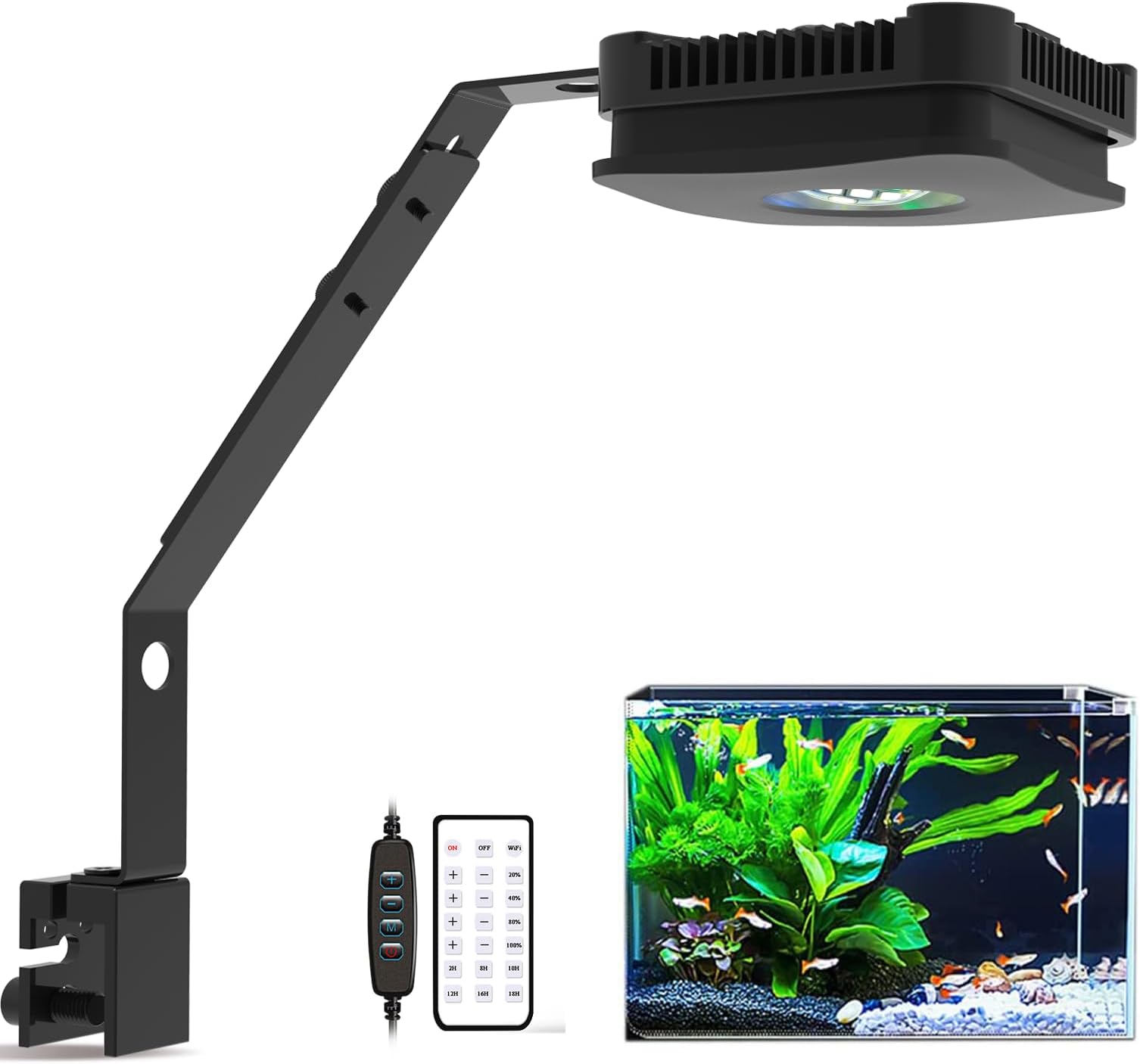 Zingbabu Aquarium Light, 30-50CM 20W Full Spectrum LED Clip On Fish ...