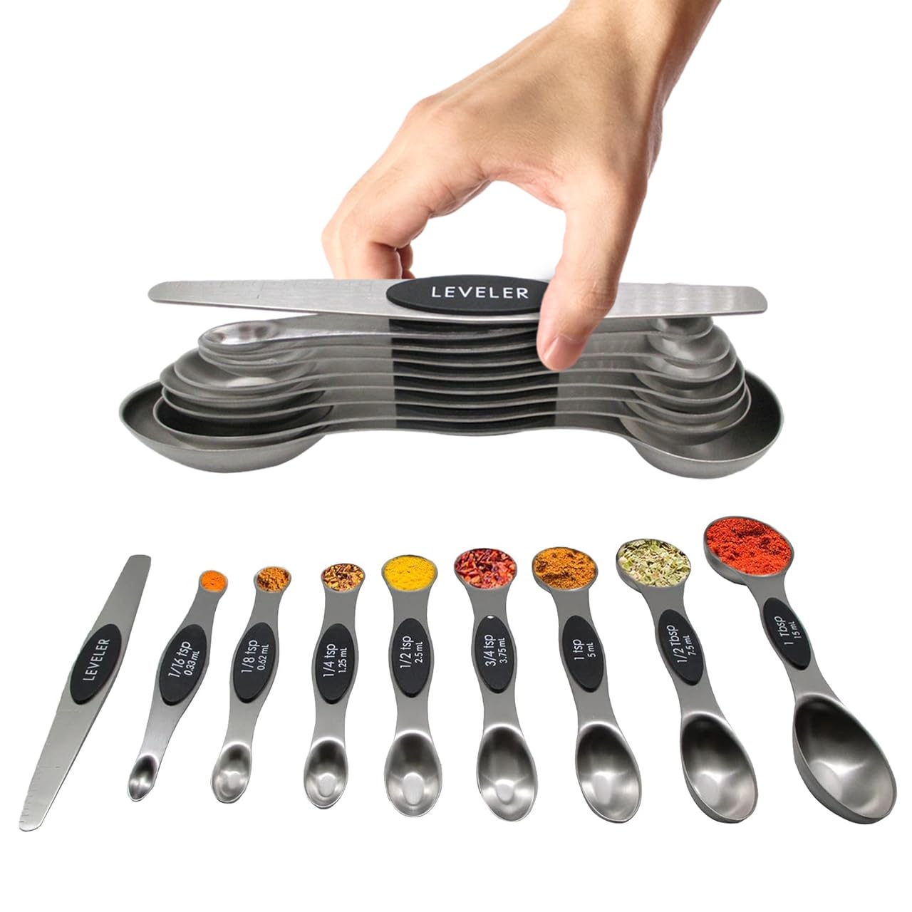 Amazon.com: Gadgetime USA Magnetic Measuring Spoon - Dual Sided ...