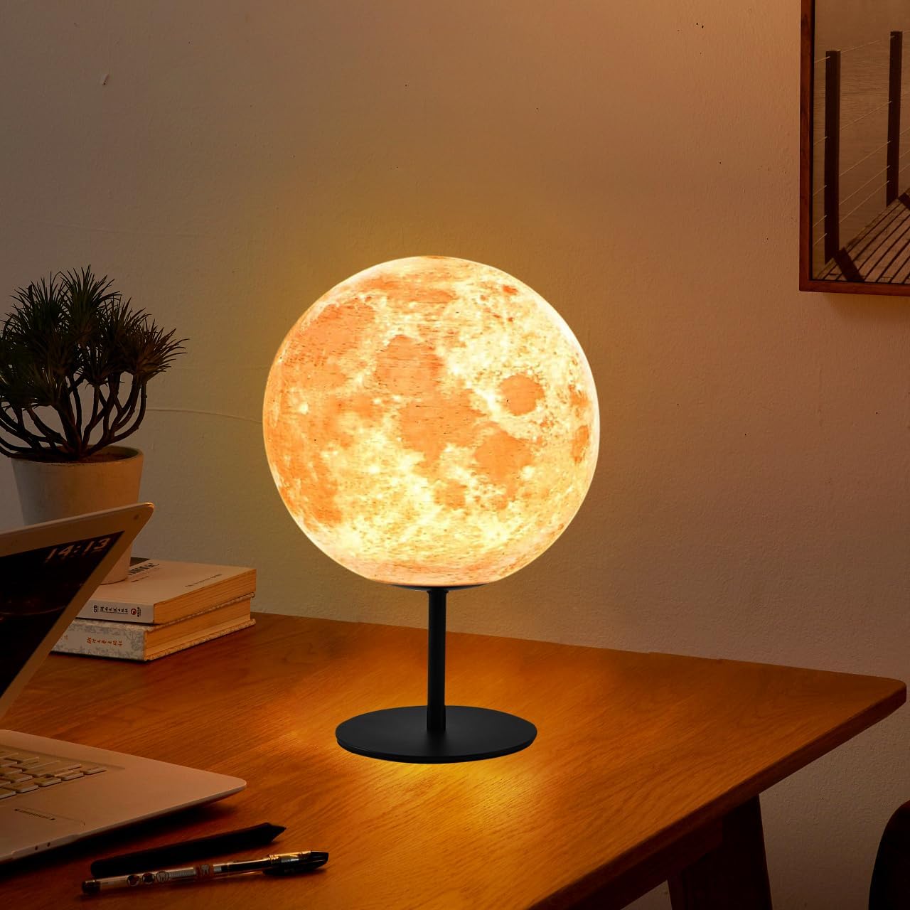 Amazon.com: Moon Lamp LED Night Light, Dimmable Bedside Lamp with 30 ...