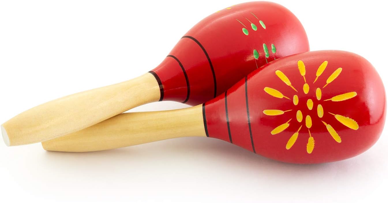 TIGER ‎MAR6-RD Decorated Wooden Maracas - Red - One Pair : Amazon.co.uk ...