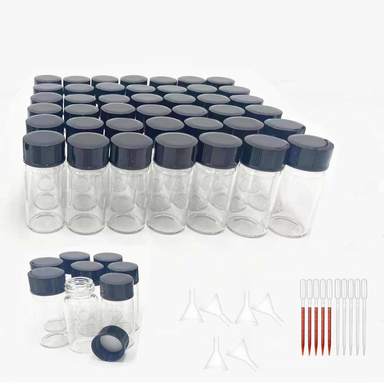 Buy QYZT 5ml Clear Glass Sample Bottle, 50pcs Glass Sample Bottles with ...