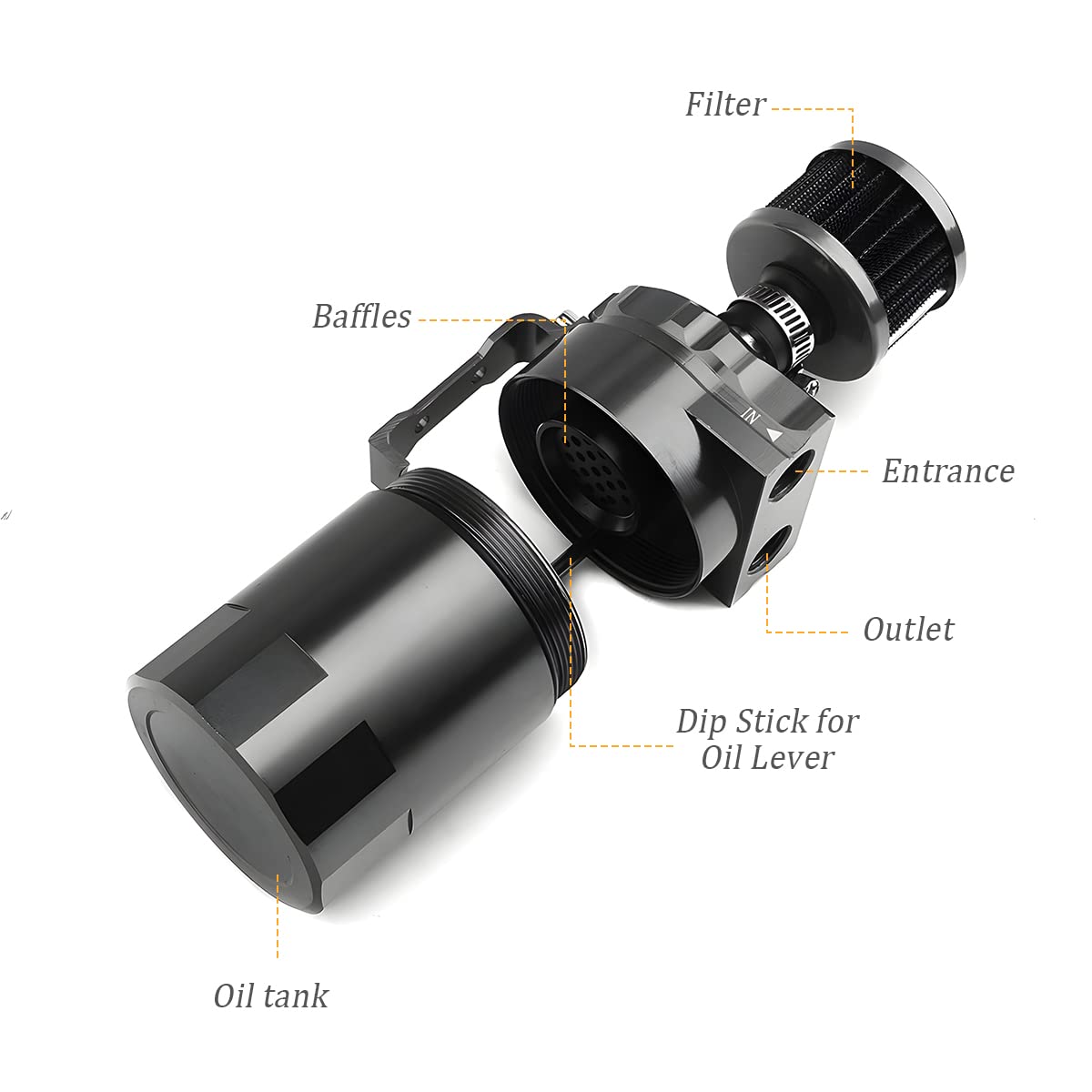 Snapklik.com : AICEL Baffled Oil Catch Can Kit, Aluminum Polish Baffled ...