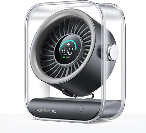 KIMMOO Rechargeable USB Desk Fan, Quiet Table Fan with Turbo Airflow ...