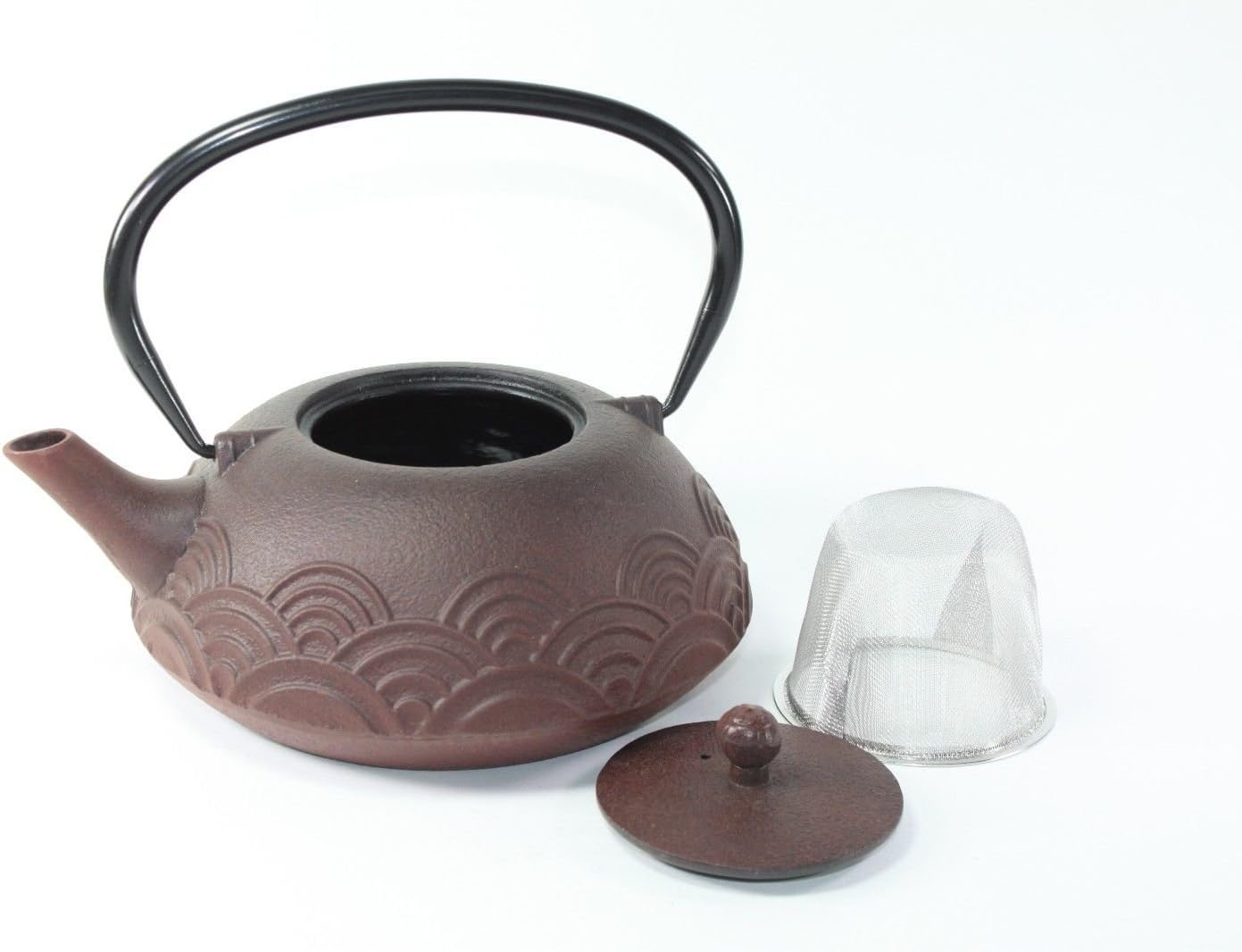 Amazon.com | Iron Teapot ~ Japanese Antique 24 fl oz Brown Burgundy ...