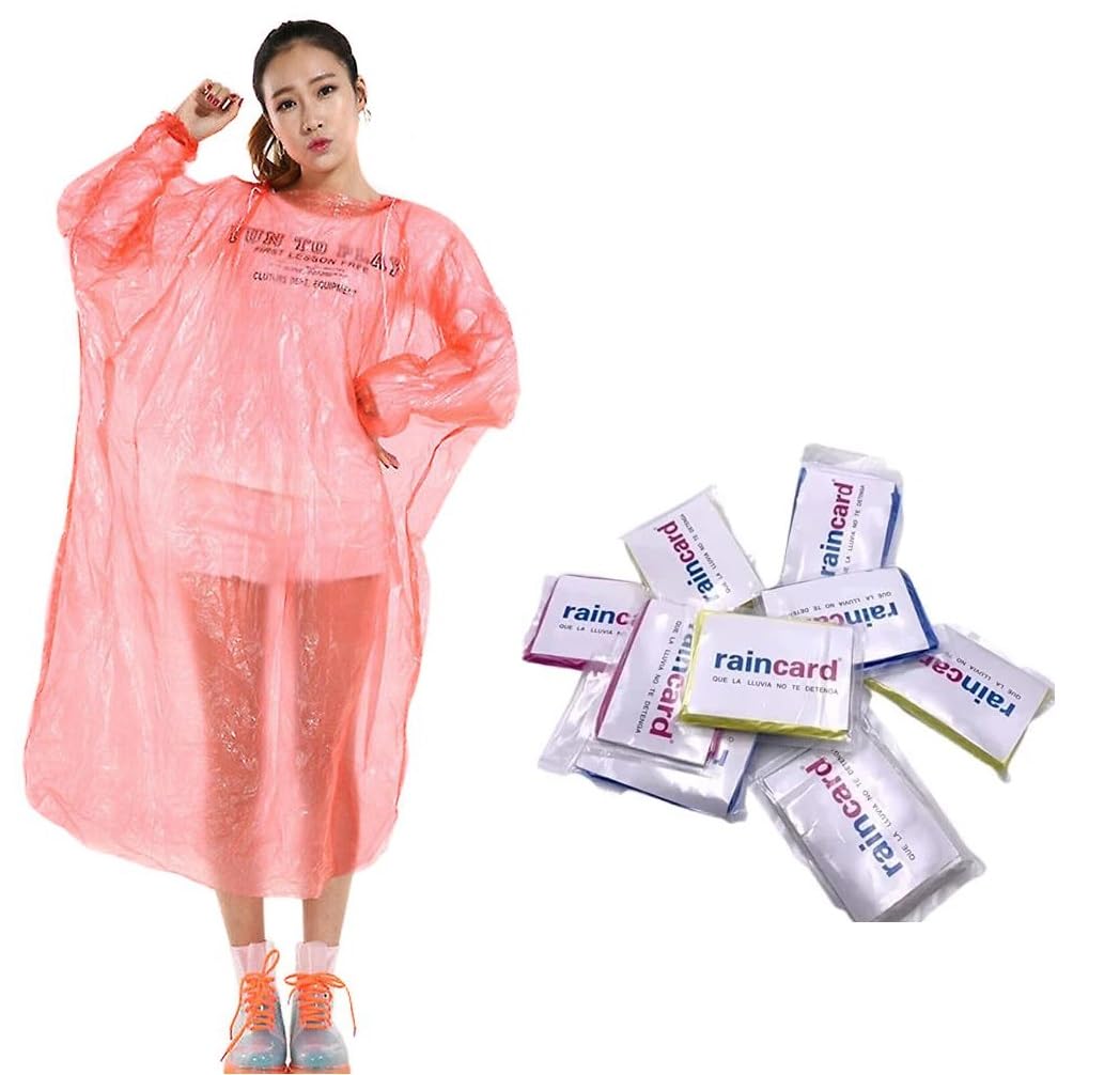 LEYSIN Set of 3 Pcs Credit Card Sized Waterproof Raincoat Disposable ...