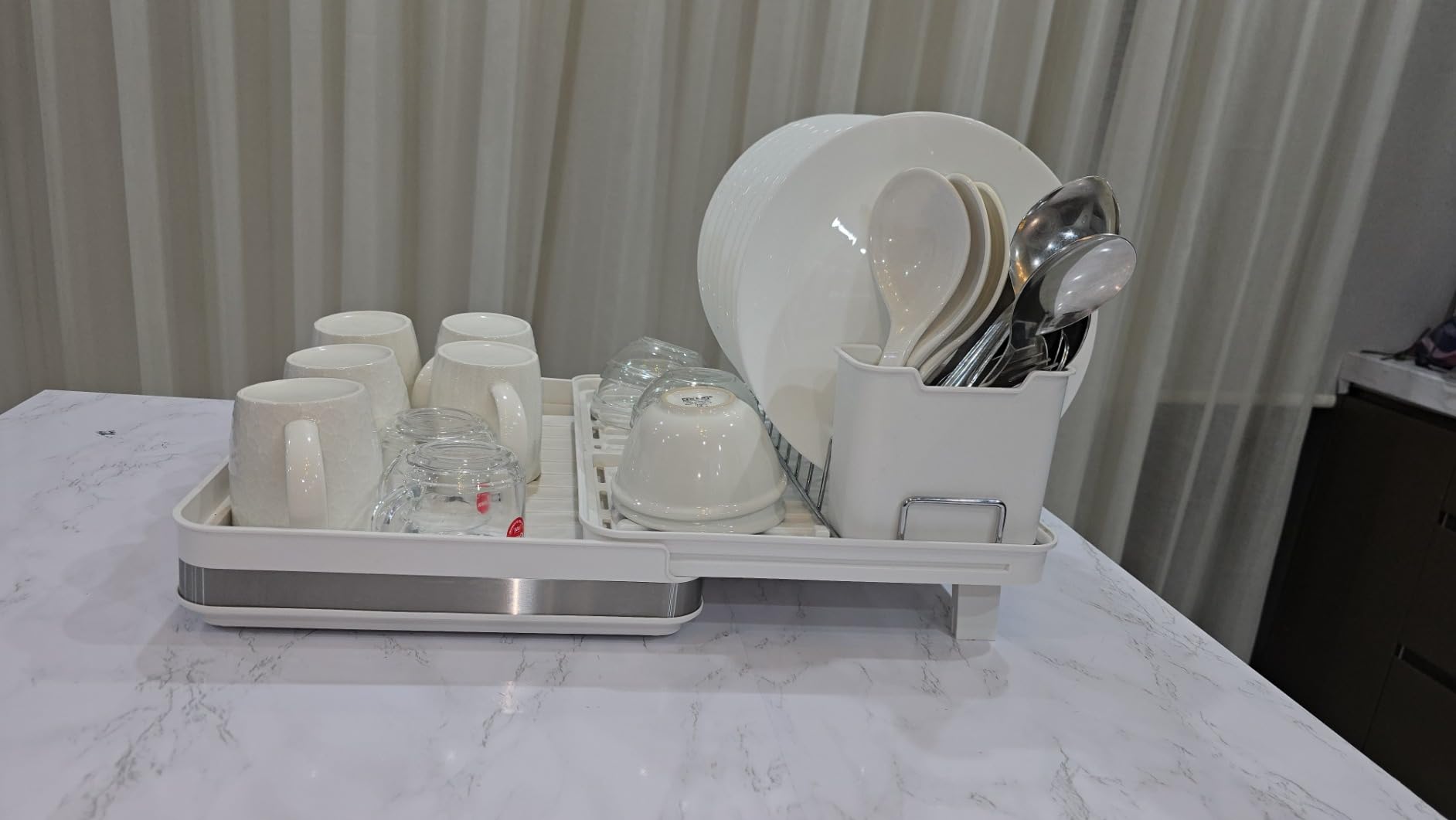 Nice & Necessities Expandable Large Capacity Drying Rack Kitchen, Dish ...