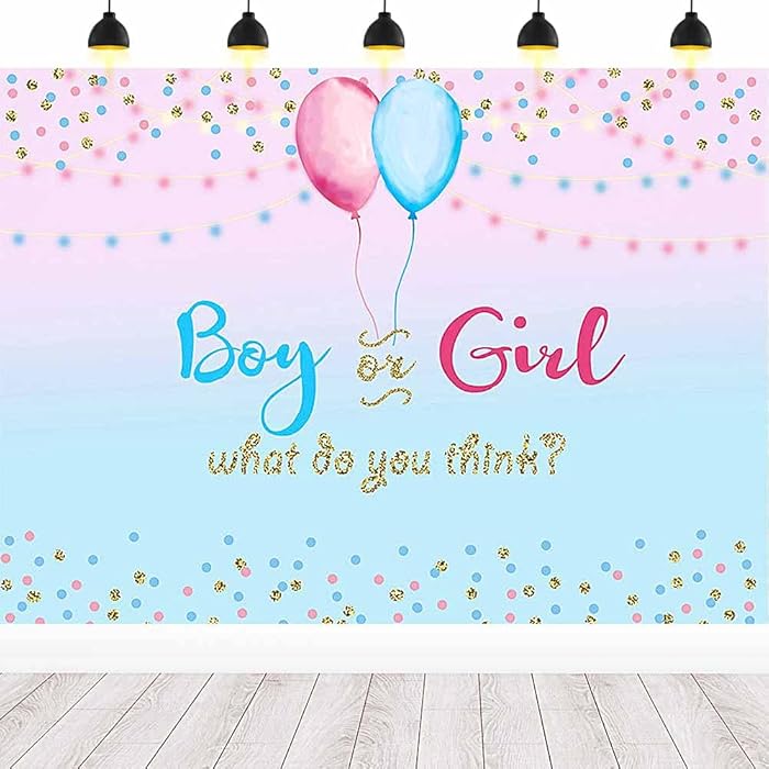 Buy Gender Reveal Decorations Gender Reveal Backdrop Boy or Girl Pink ...