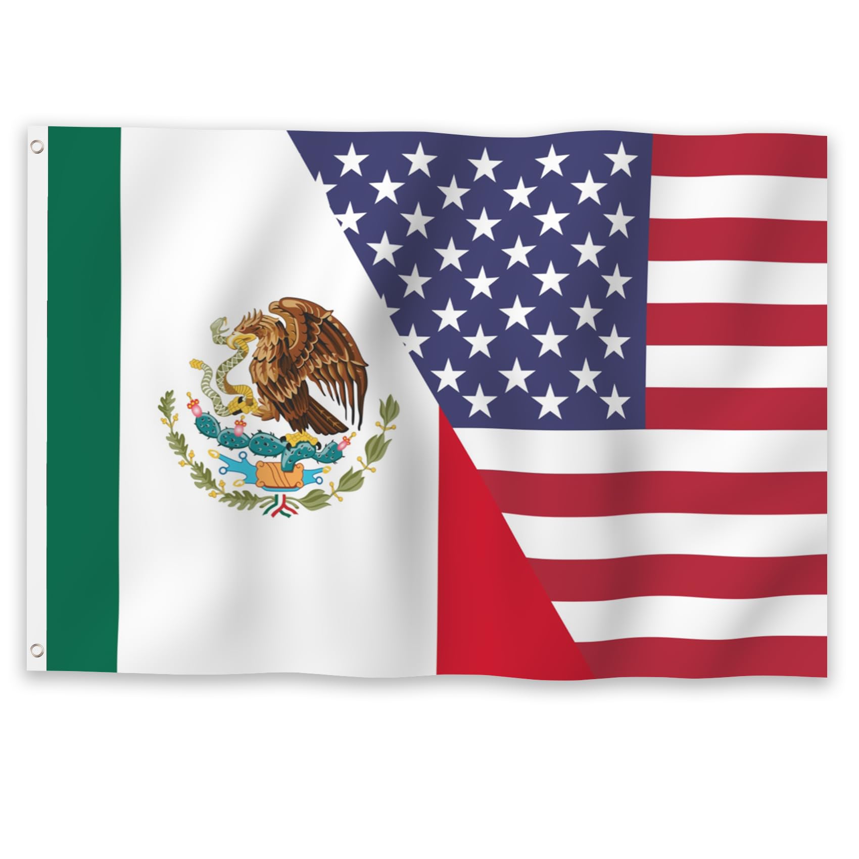 Amazon.com: YongFoto American Mexico Flag 1x1.5ft US USA and Mexican ...