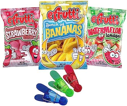 Amazon.com : efrutti 3.5oz Gummy Candy with Sugar 3 Variety Fruity ...