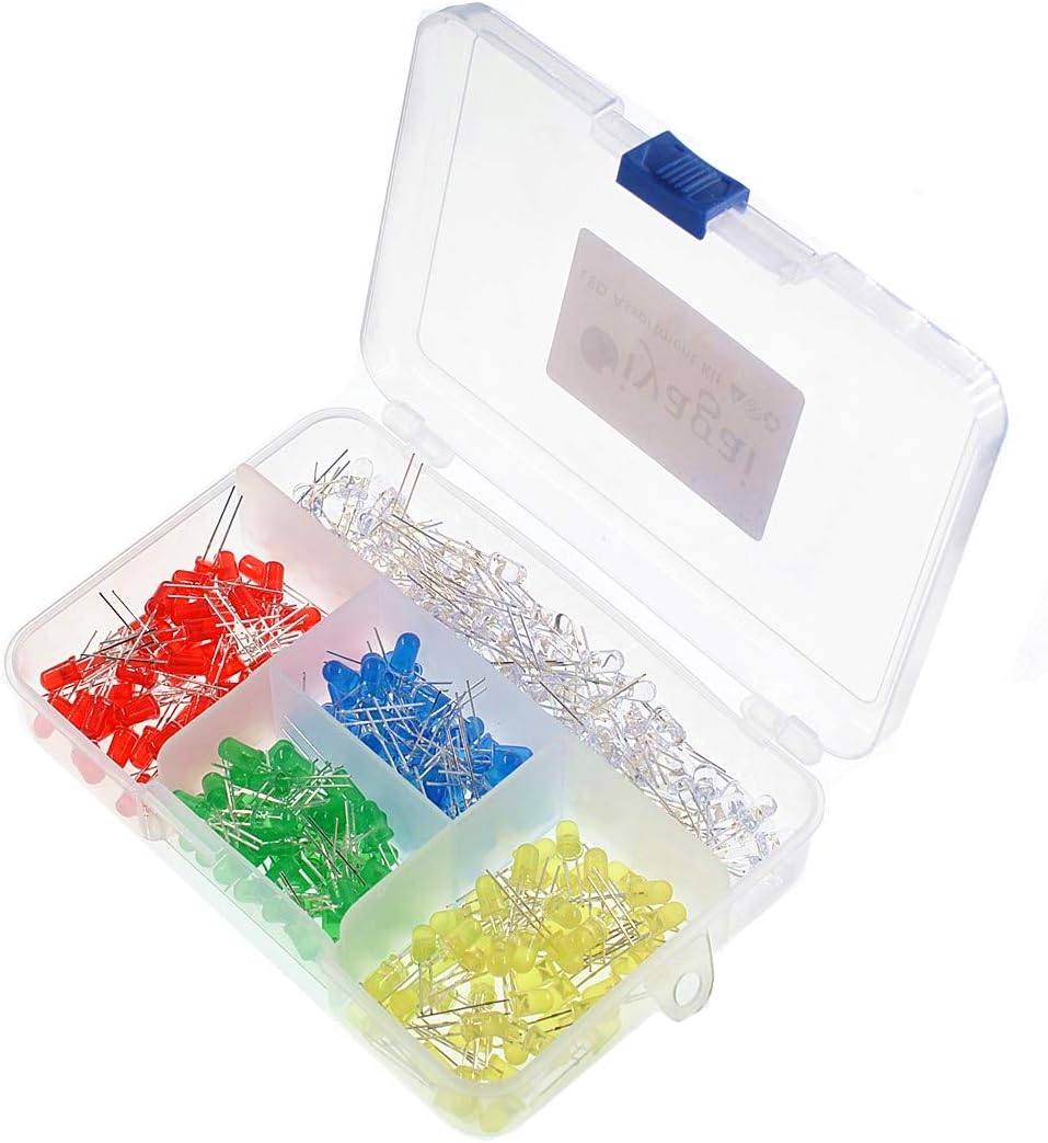 Amazon.com: Oiyagai 300Pcs 5mm Assorted LED Light Emitting Diodes DC 3V ...