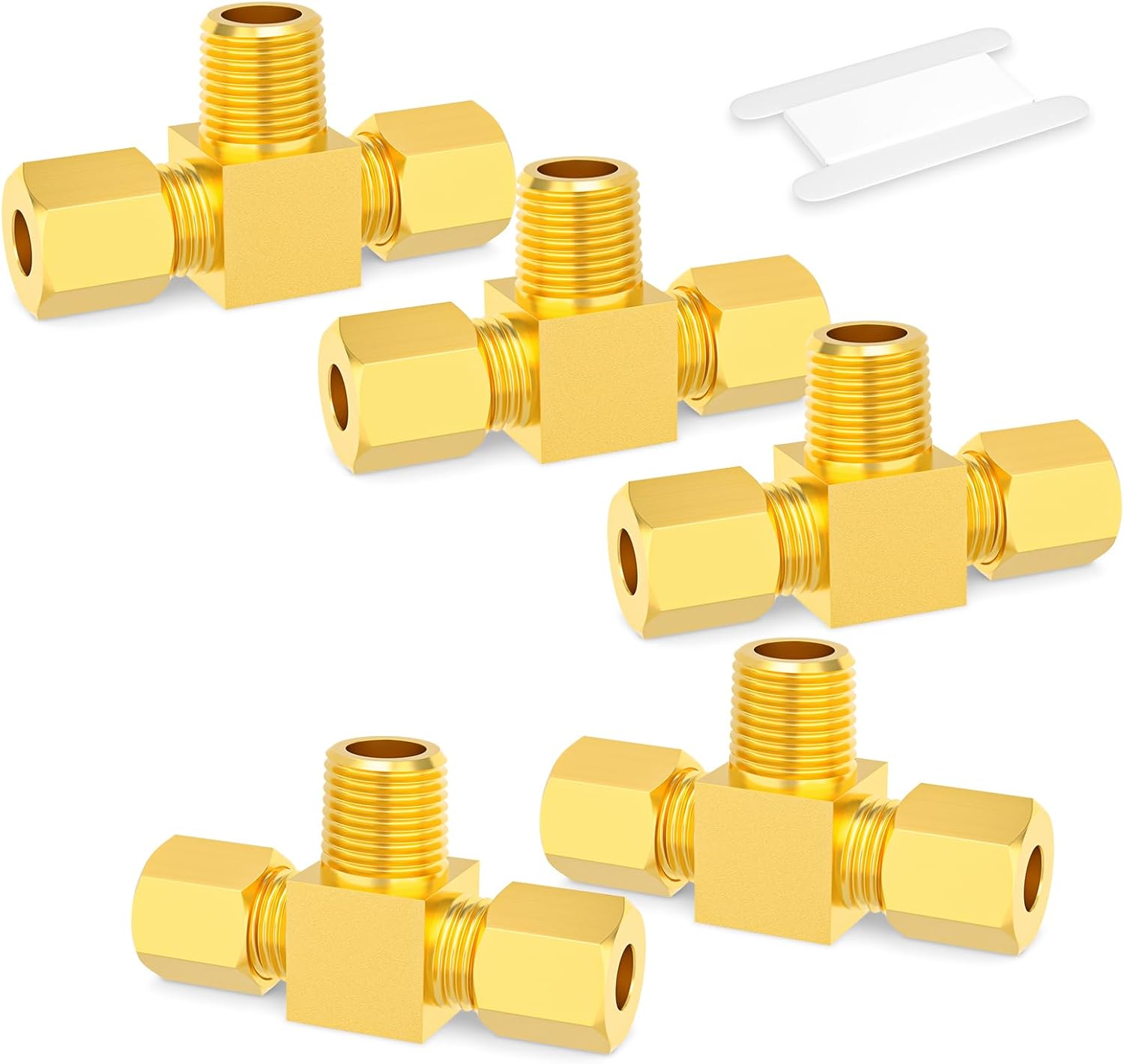 Amazon.com: GASHER 5PCS Brass Compression Tube Pipe Fitting Connector ...