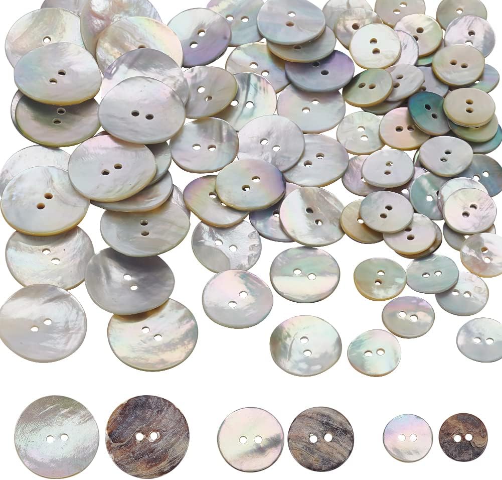 Amazon.com: New Upick 11/13/15/23mm 100pcs Shell Buttons Sewing Craft ...