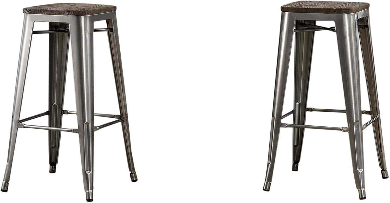 Amazon.com: Fortuna Bar & Counter Stool, Swivel: No, Plastic Foot caps ...