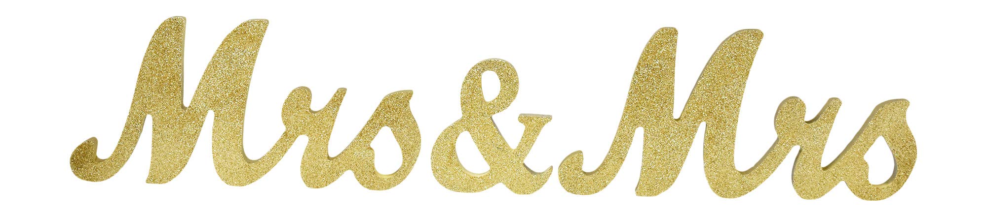 Amazon.com: Mandala Crafts Gold Wood Mrs and Mrs Signs for Lesbian ...