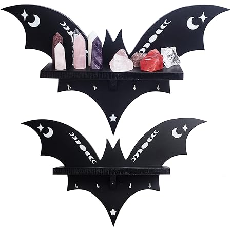 Amazon.com: takor 2 Sets Gothic Spider Web Shelves, Wall Mounted Goth ...