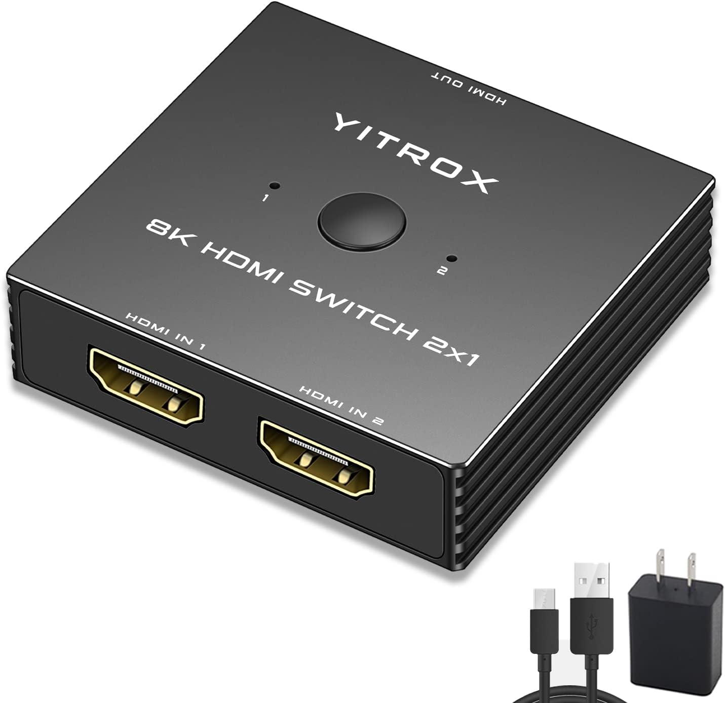 Amazon.com: HDMI Switch 2 in 1 Out 4K 120Hz, 4K 144Hz, 8K 60Hz, HDMI 2. ...