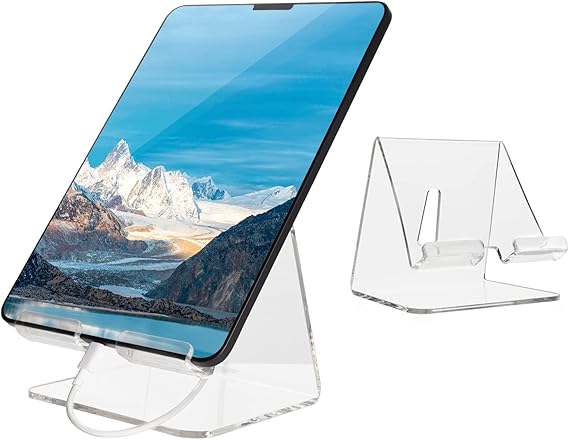 Amazon.com: Acrylic Desk Tablet Stand, Jinsheng Clear Tablet Holder ...