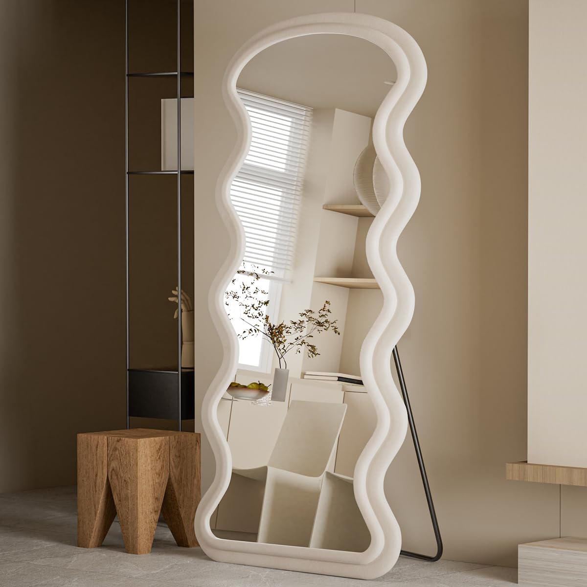 Amazon.com: ITSRG Full Length Mirror, Irregular Floor Mirror, Flannel ...