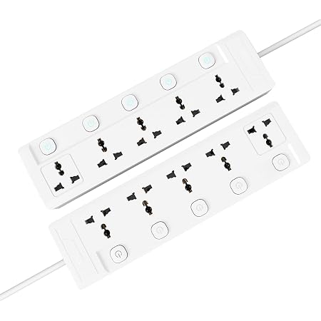 Buy Cablet 5 Way Extension Board - 5 Universal Socket + 5 Switch, 10A ...