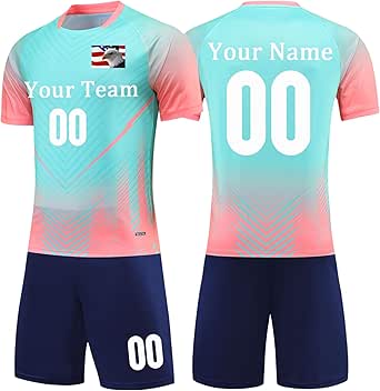 Amazon.com: Custom Soccer Uniform for Kids Adults Soccer Clothes ...