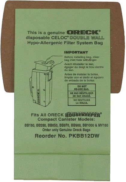 Amazon.com - Oreck Genuine XL Buster B Canister Vacuum Bags PKBB12DW ...
