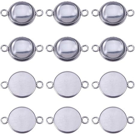 UNICRAFTALE 100pcs 304 Stainless Steel Cabochon Connector Settings Flat ...