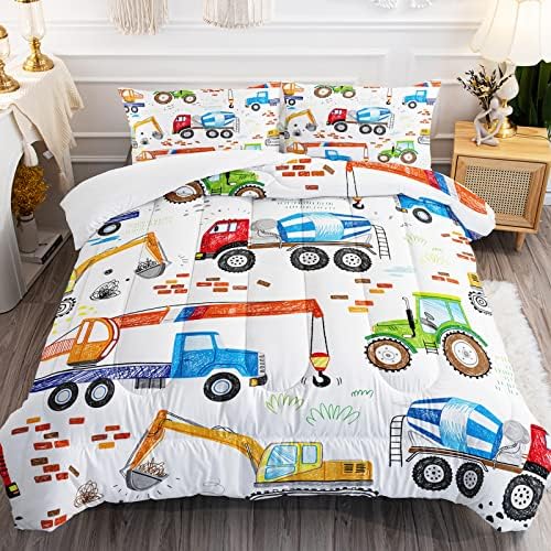 Amazon.com: Fancy Linen Boys Comforter and Sheet Set Construction Zone ...