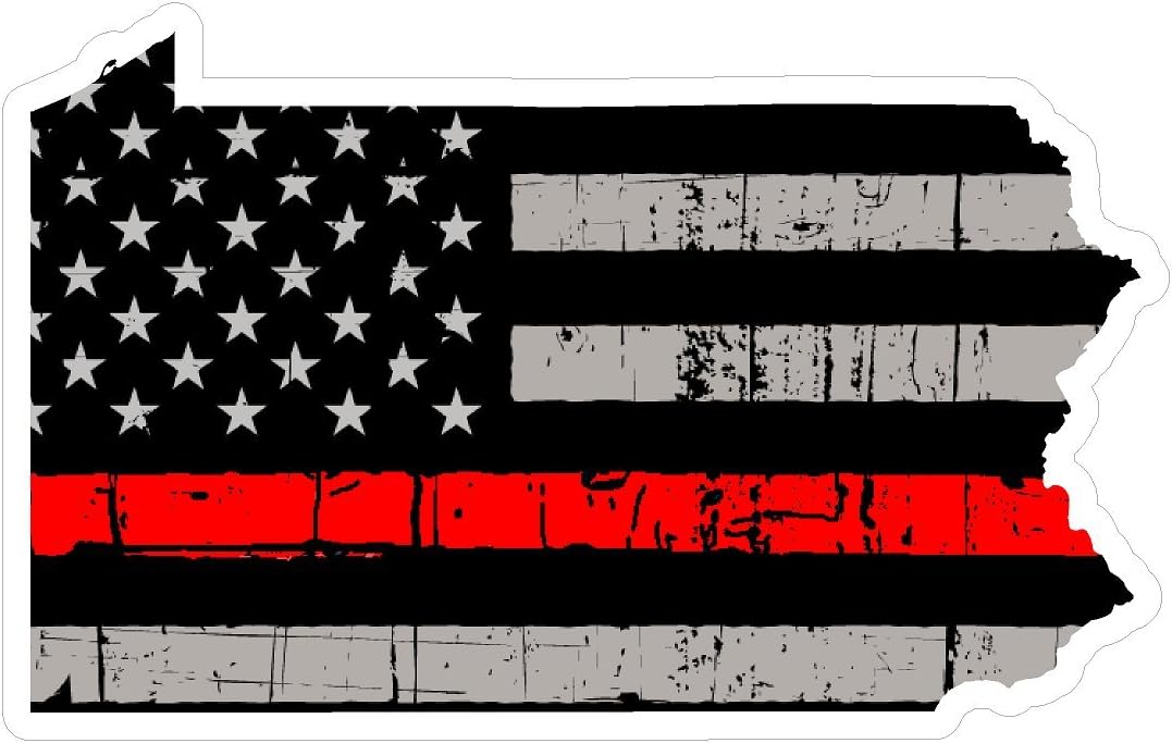Amazon.com: Pennsylvania State (C39) Thin Red Line Vinyl Decal Sticker ...