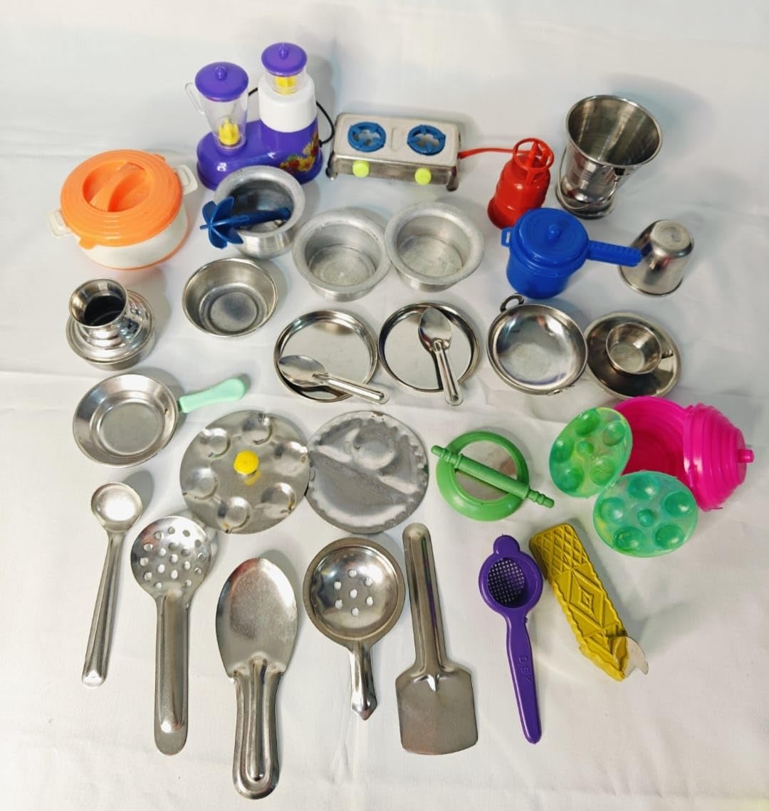 Buy Miniature Kitchen Set, Kitchen Set for Kids Girls, Real Cooking Kit ...