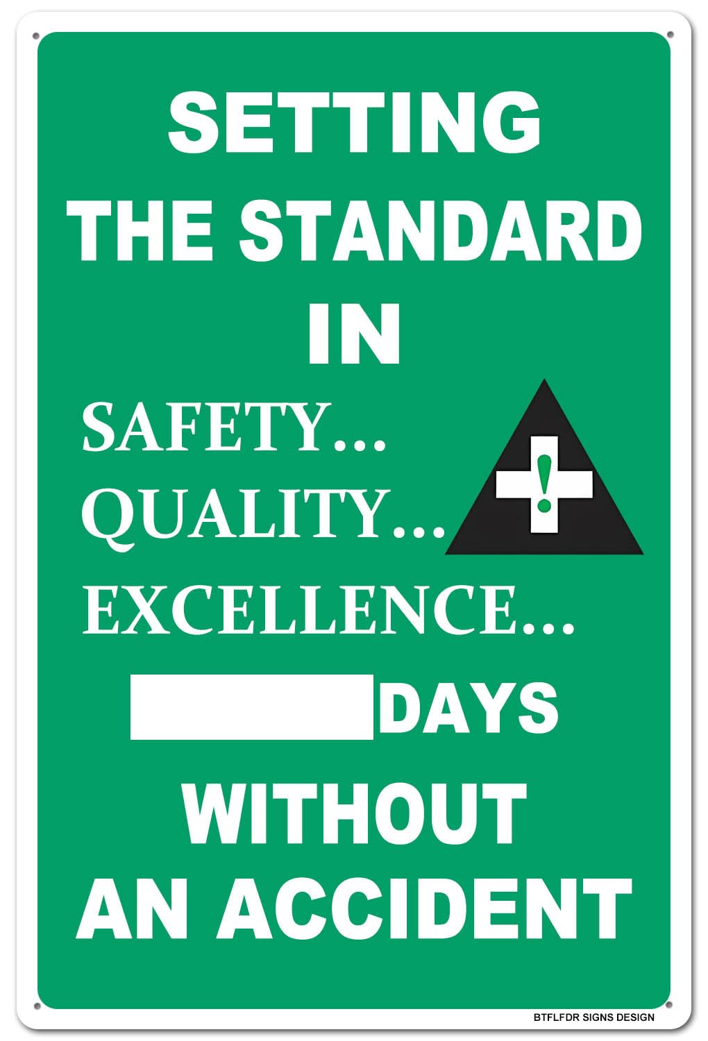 Amazon.com: BTFLFDR Aluminum Sign, Write-A-Day Safety Scoreboard Sign ...