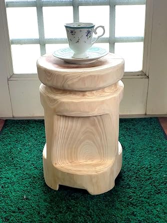 Amazon.co.jp: Hinoki log side table, log chair : Home & Kitchen