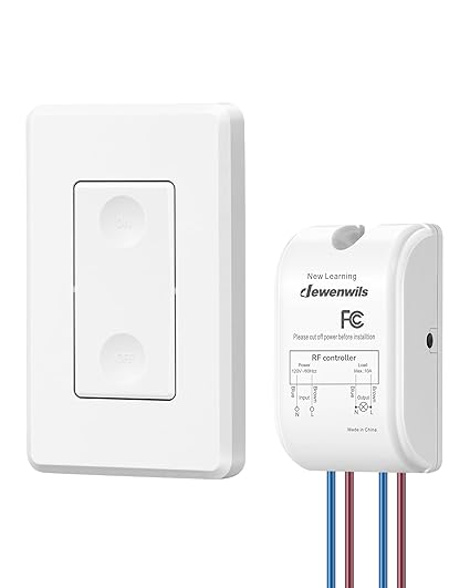 DEWENWILS Wireless Light Switch Kit - No Wiring, 10A/1000W, 100 Ft RF ...