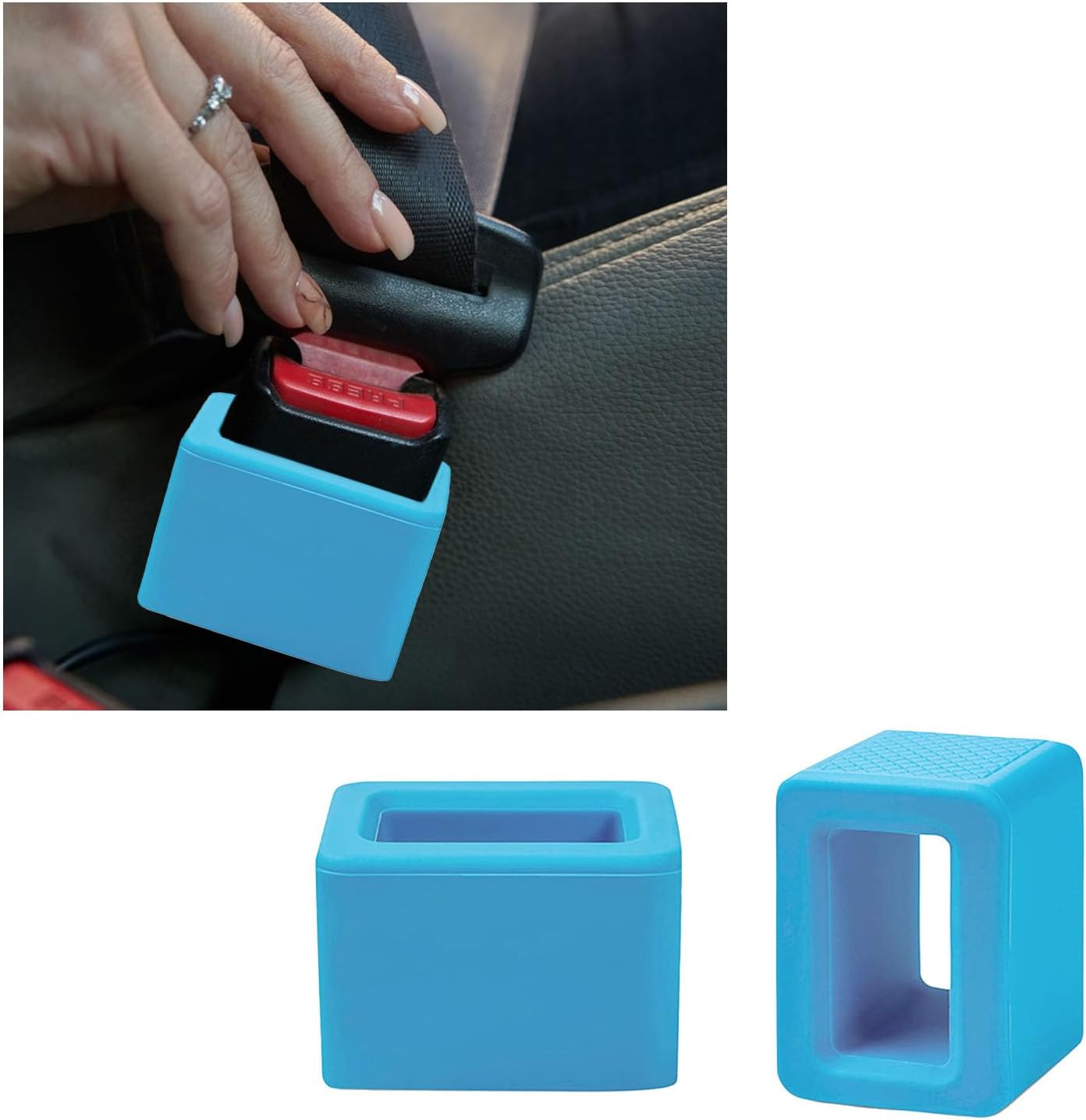 Amazon.com: povtii 2PCS Car Seat Belt Buckle Holder, Silicone Auto ...