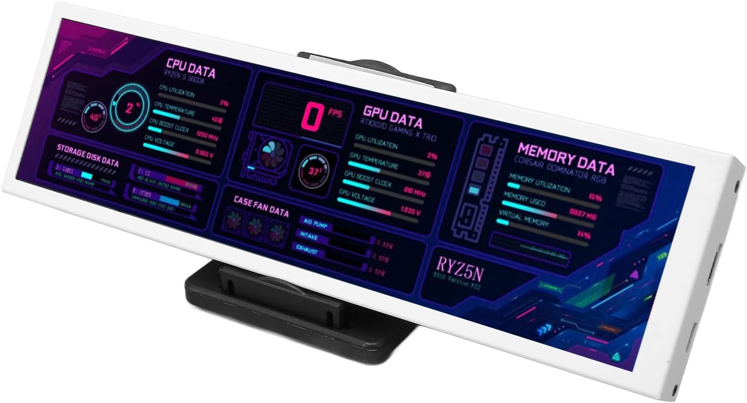 Amazon.com: 8.8 Inch CPU Hardware Temperature Monitor, Computer Temp Monitor PC Sensor Panel ...