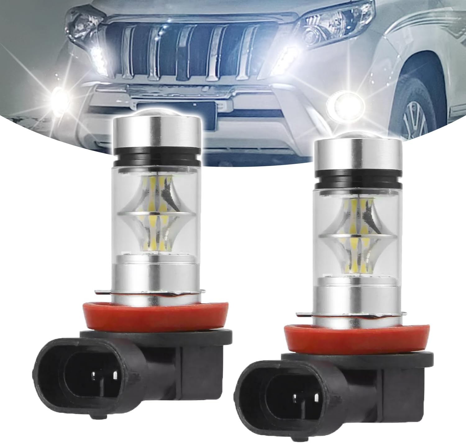 Amazon.com: pvotawp 2PCS H8/H11 Led Bulb Low Beam Headlight Bulb, H8 ...