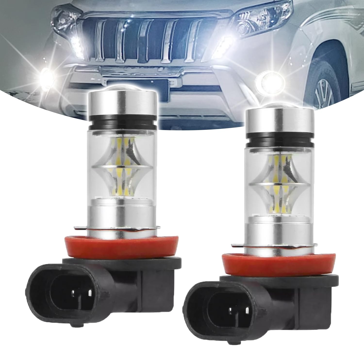 Amazon.com: pvotawp 2PCS H8/H11 Led Bulb Low Beam Headlight Bulb, H8 ...