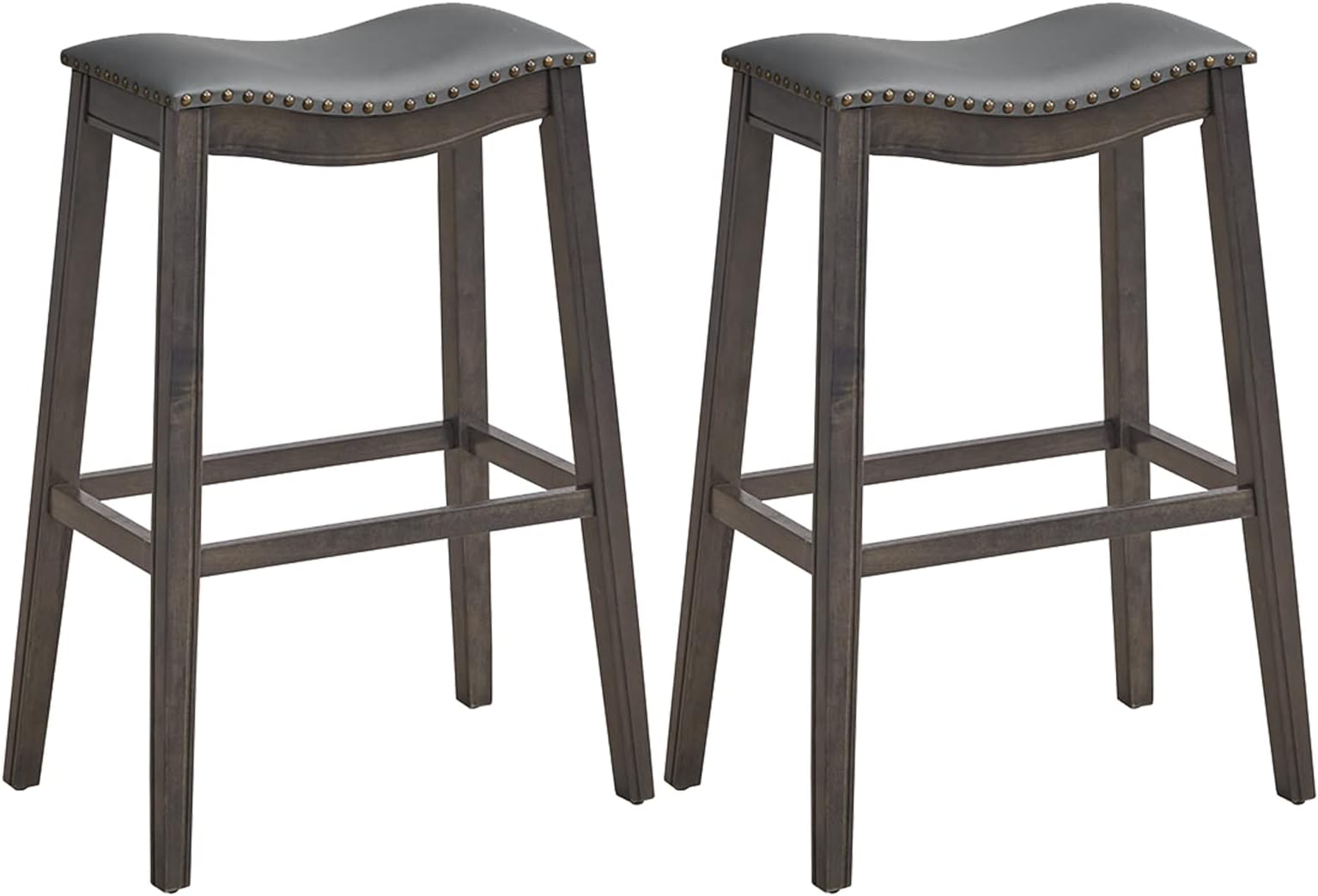Amazon.com: COSTWAY Upholstered Bar Stools Set of 2, 31”/27”/19” 3 ...